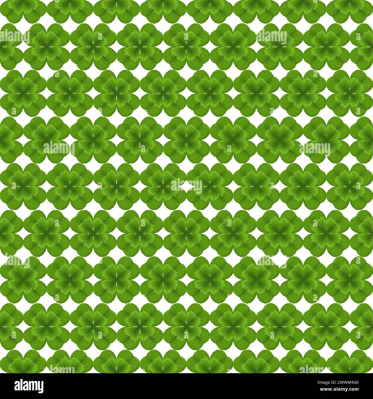 St Patrick's Day background vector seamless pattern. Green clover plant ...