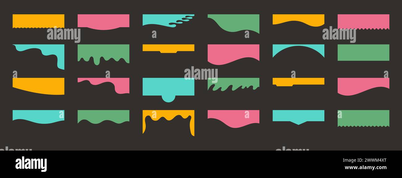 Banner header and separator set with drops, waves, organic and ...