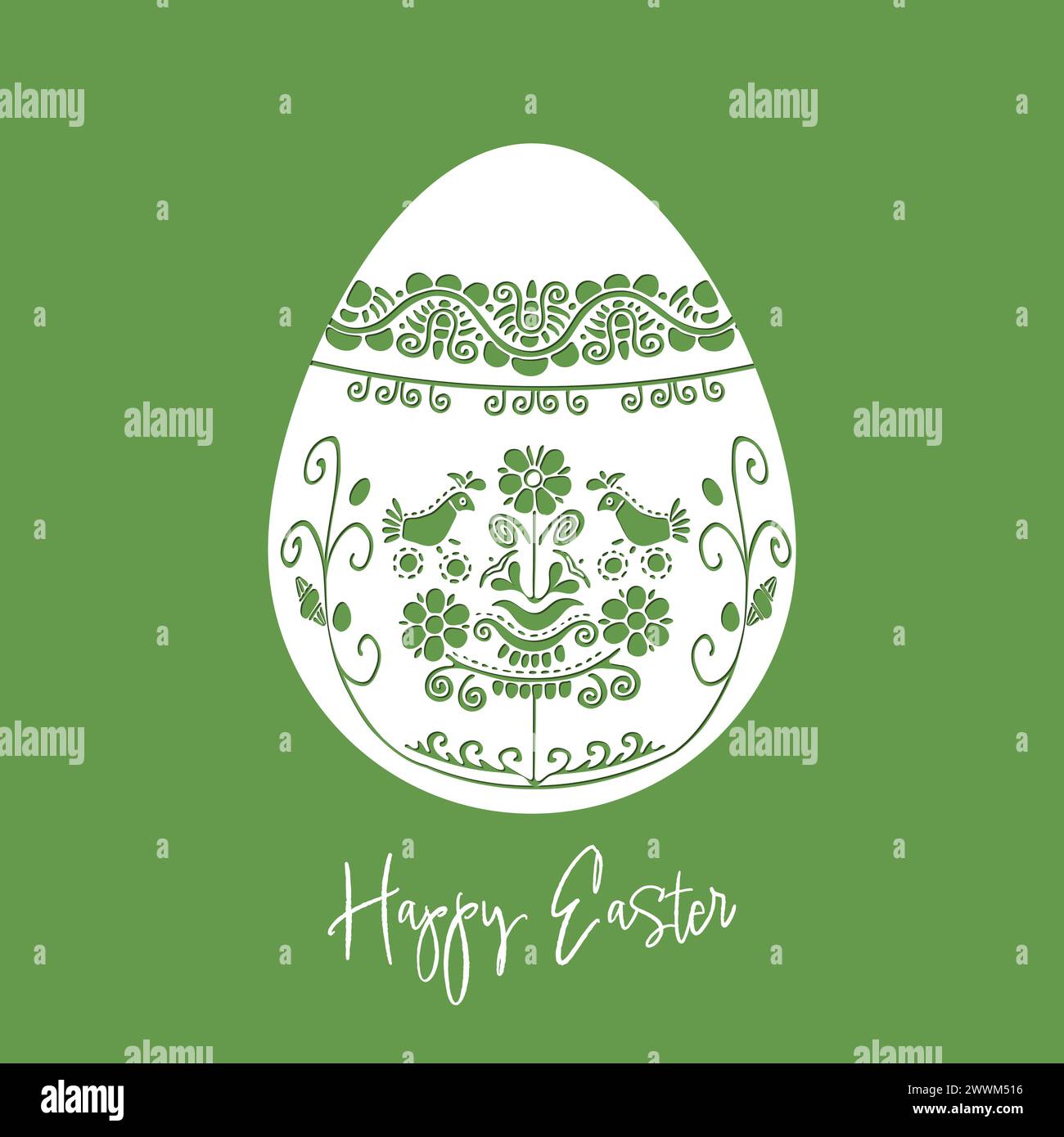 Easter Eggs ornament.Vector emplate for laser cutting, wood carving ...