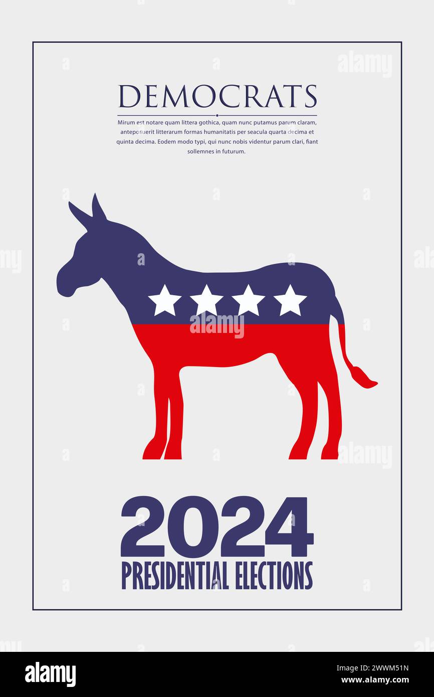 2024 Presidential text card for the democrats, copy space editable ...
