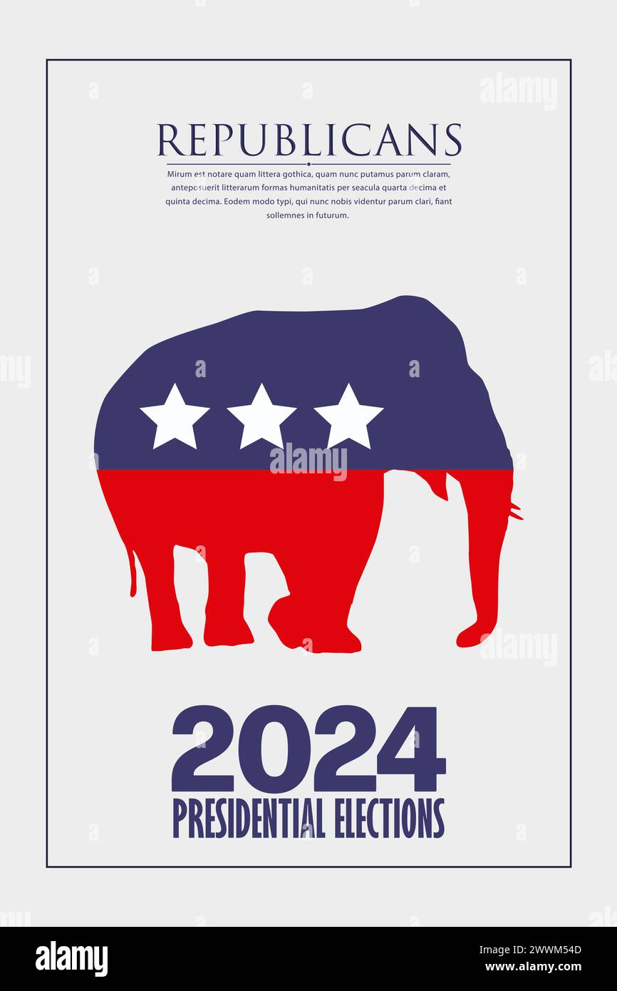 2024 Presidential text card for the republicans, copy space editable ...