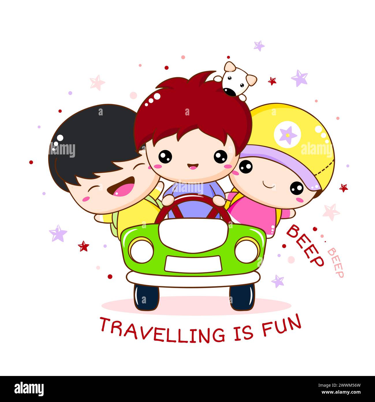 Kids car journey Cut Out Stock Images & Pictures - Alamy