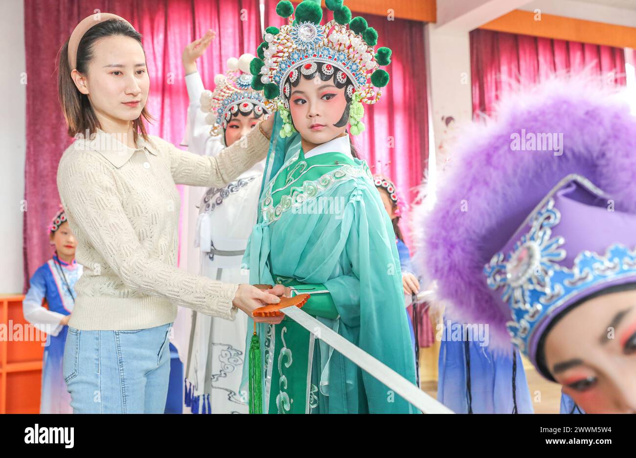 HUZHOU, CHINA - MARCH 25, 2024 - A traditional Chinese opera teacher ...