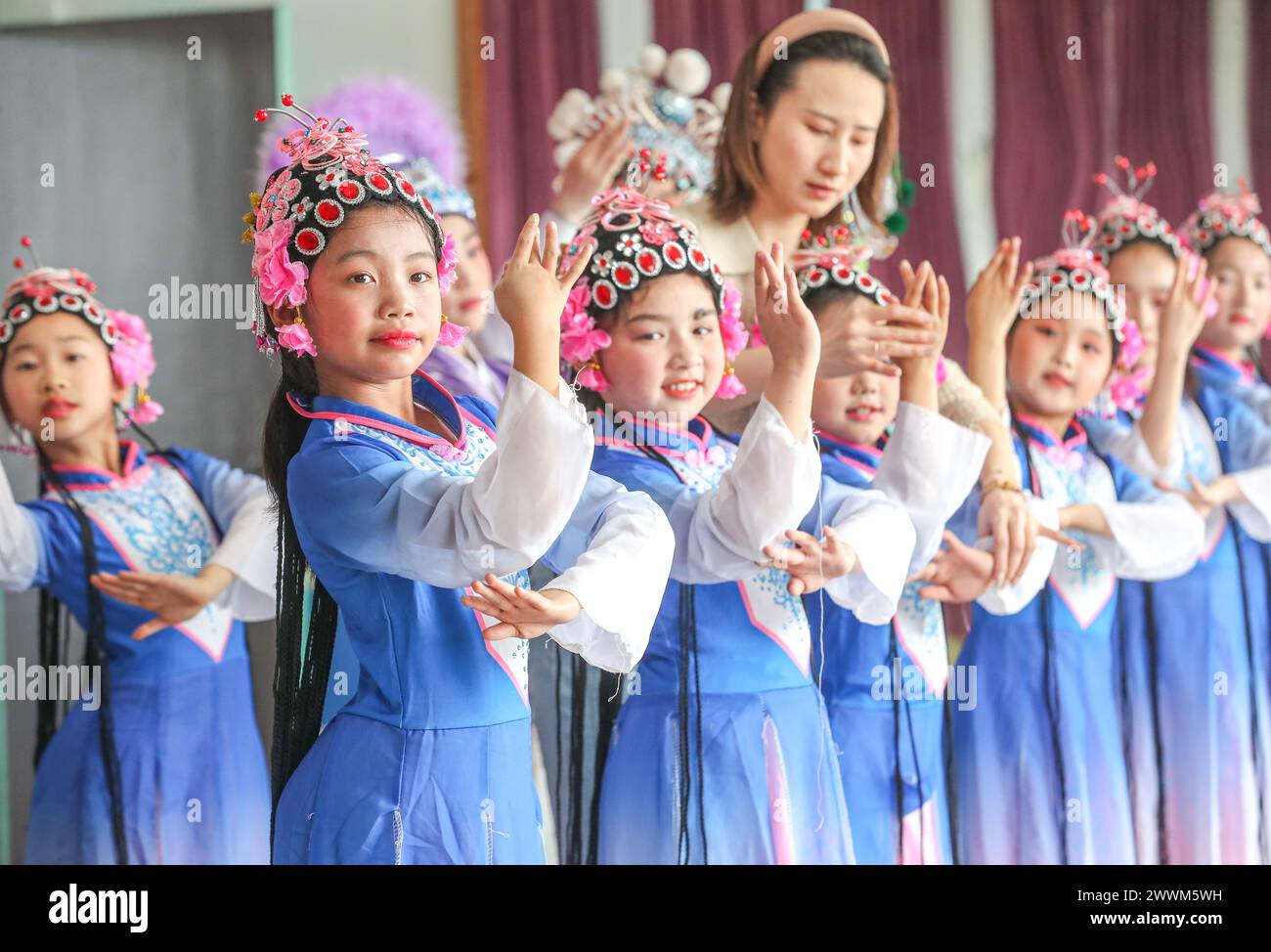 HUZHOU, CHINA - MARCH 25, 2024 - A traditional Chinese opera teacher ...