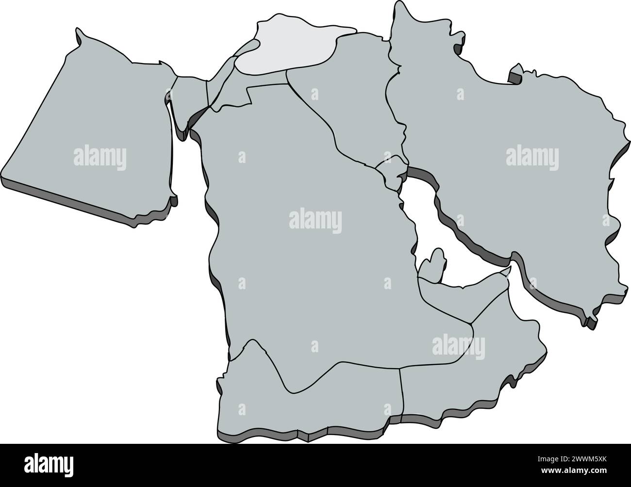 Silver map of SYRIA inside dark gray map of the Middle East Stock Vector Image & Art - Alamy