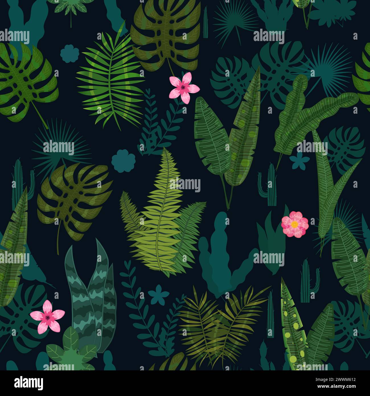 Tropical Leopard seamless pattern background Stock Vector Image & Art ...