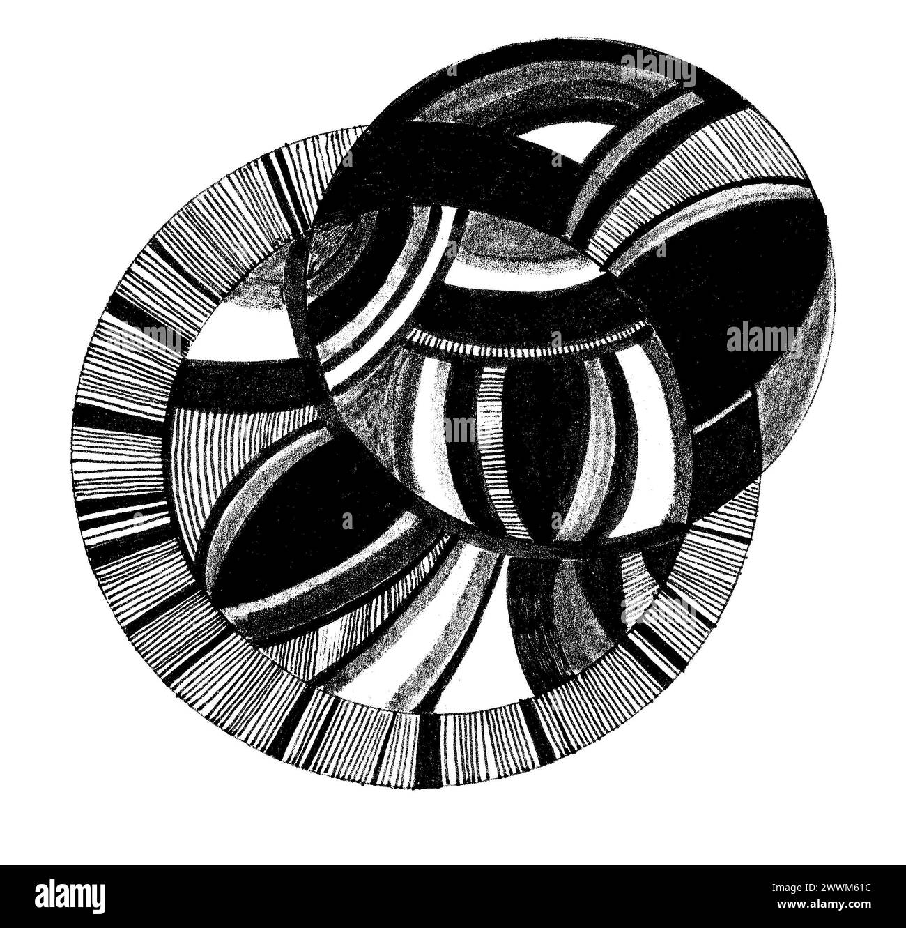 Abstract geometric shape isolated on white background. Consists of many ...