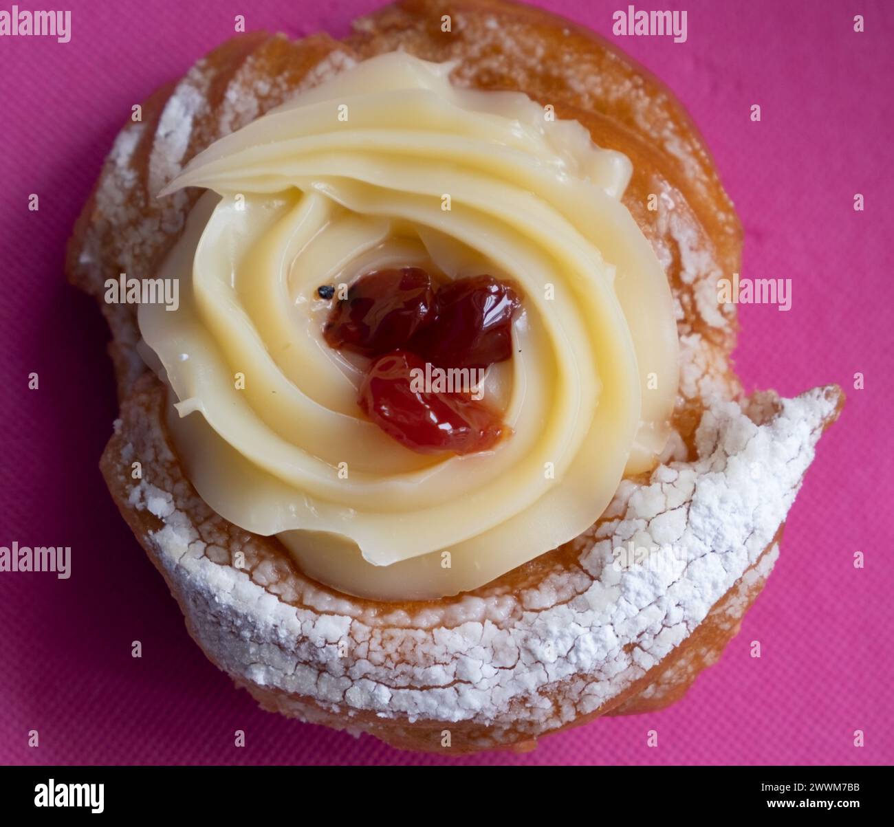 Zeppole of Saint Joseph, Italian pastry with flour, sugar, eggs, oil ...