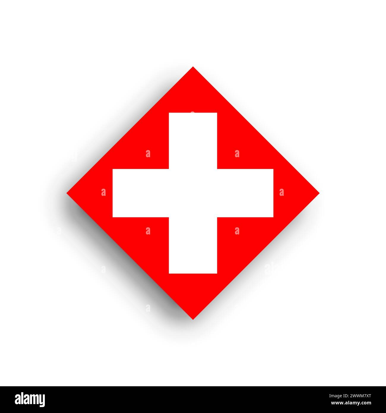 Switzerland flag - rhombus shape icon with dropped shadow isolated on ...