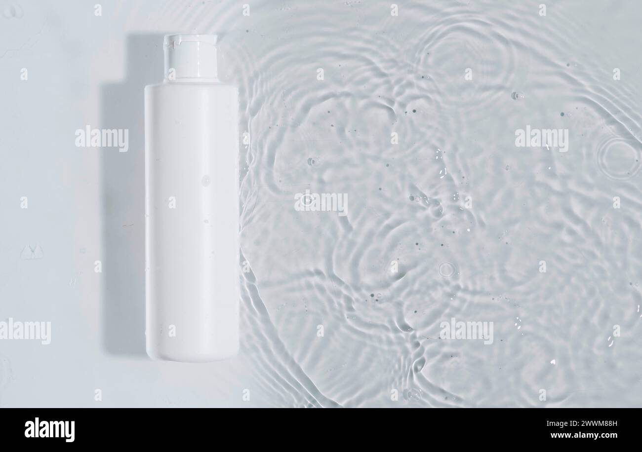 Cosmetic moisturizer with hyaluronic acid, micellar emulsion on white ...