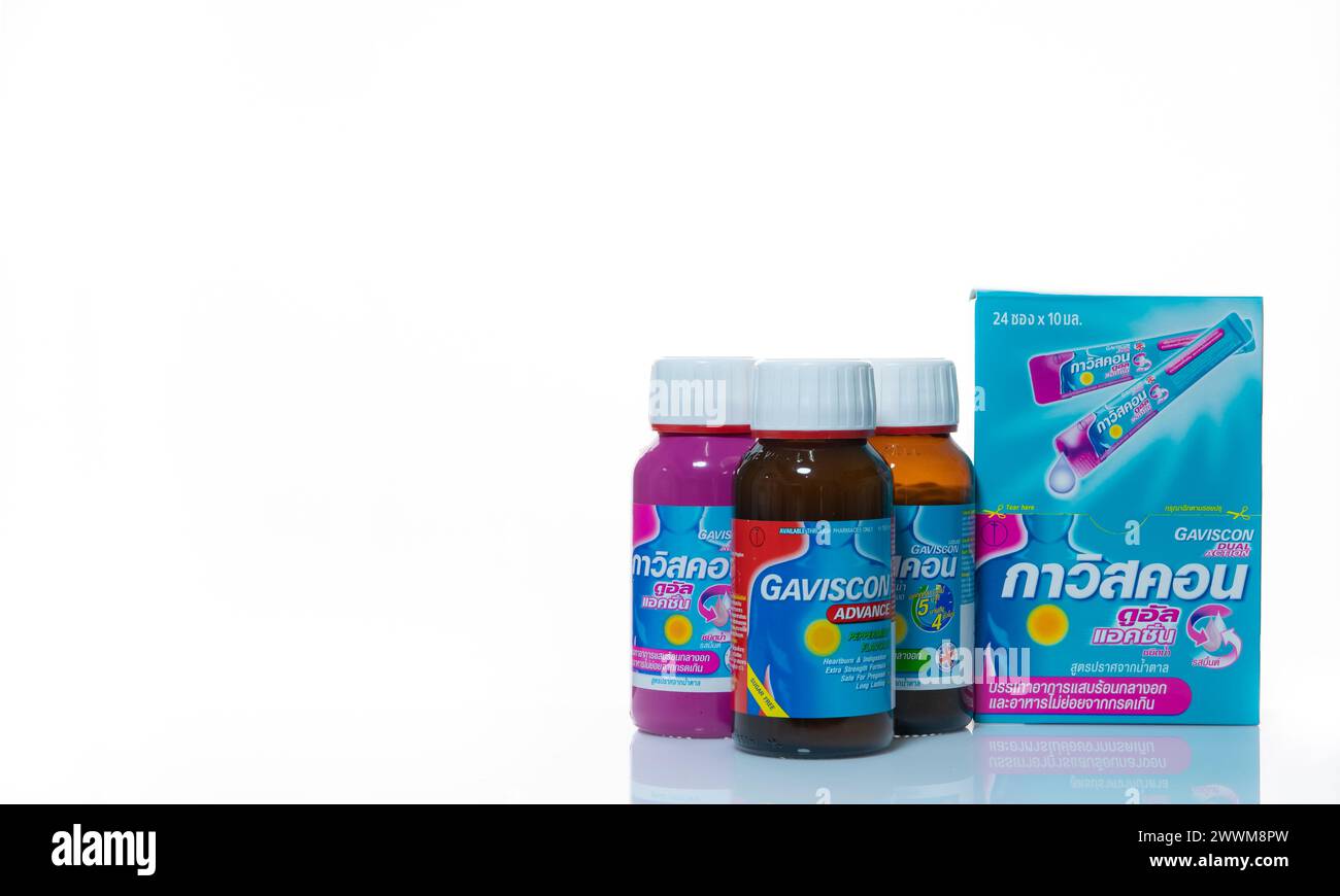 CHONBURI, THAILAND-JANUARY 30, 2023: Gaviscon isolated on white ...