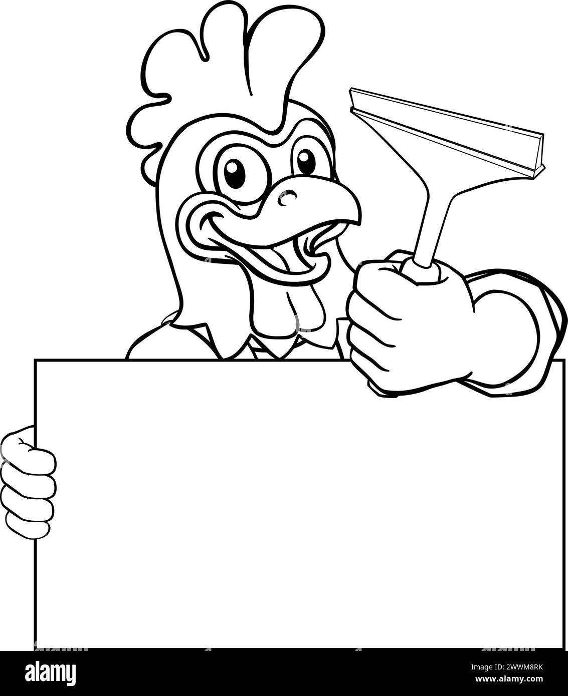 Window Cleaner Chicken Rooster Car Wash Mascot Stock Vector Image & Art ...