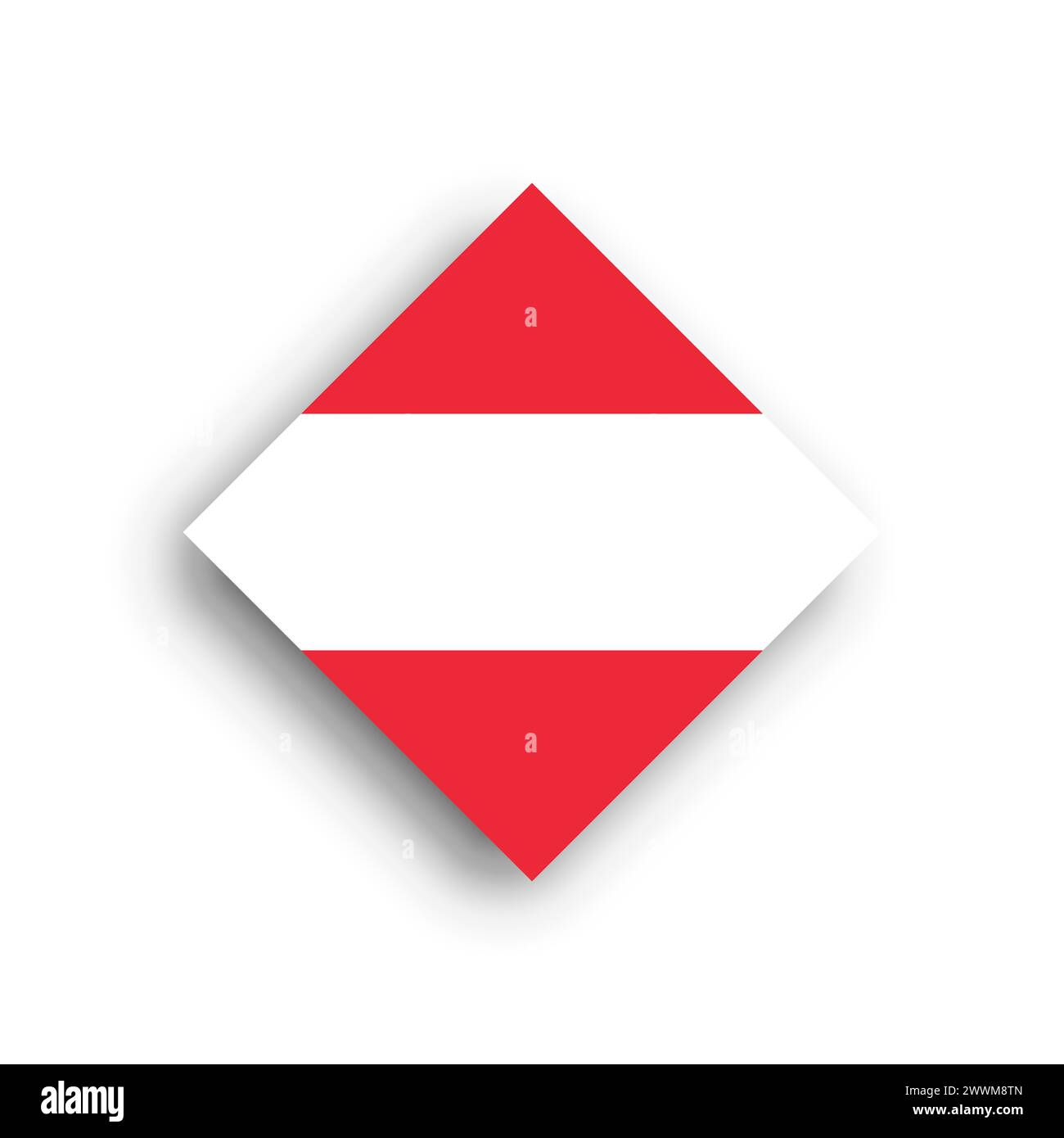 Austria flag - rhombus shape icon with dropped shadow isolated on white ...