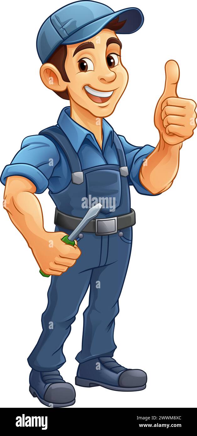 Electrician Handyman Screwdriver Cartoon Mascot Stock Vector Image ...