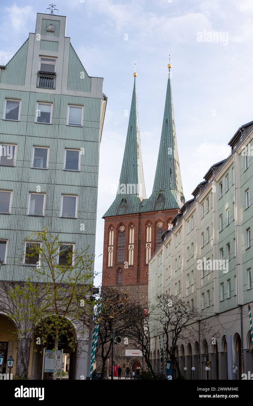 Facades of ancient houses in the European city of Berlin. Ancient ...