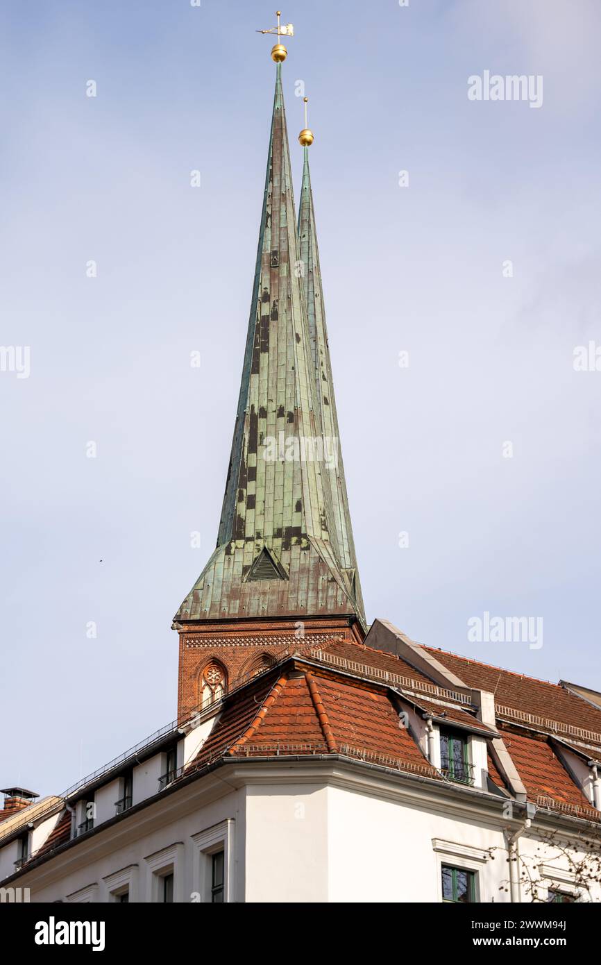 Facades of ancient houses in the European city of Berlin. Ancient ...