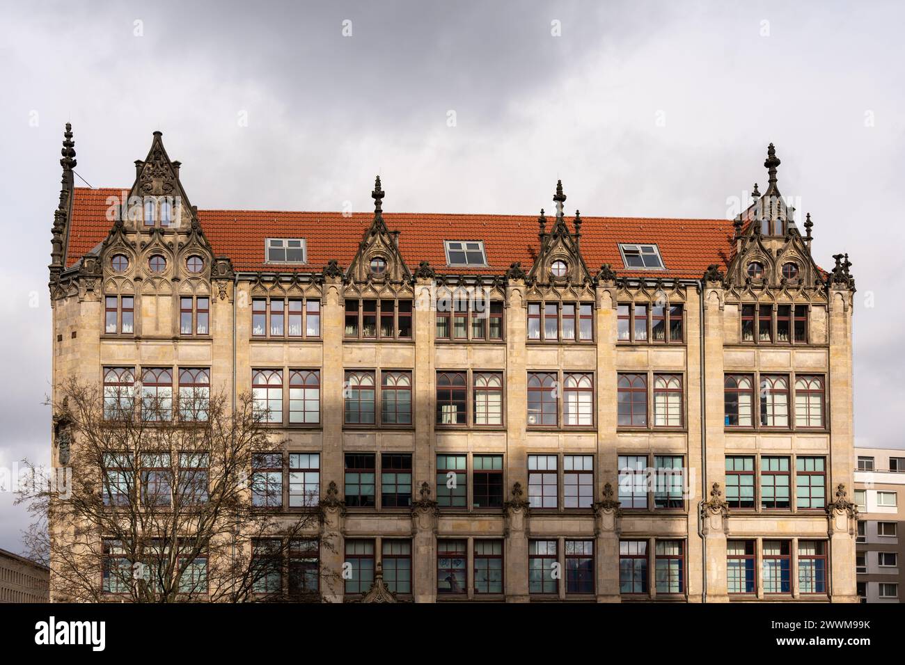 Facades of ancient houses in the European city of Berlin. Ancient ...