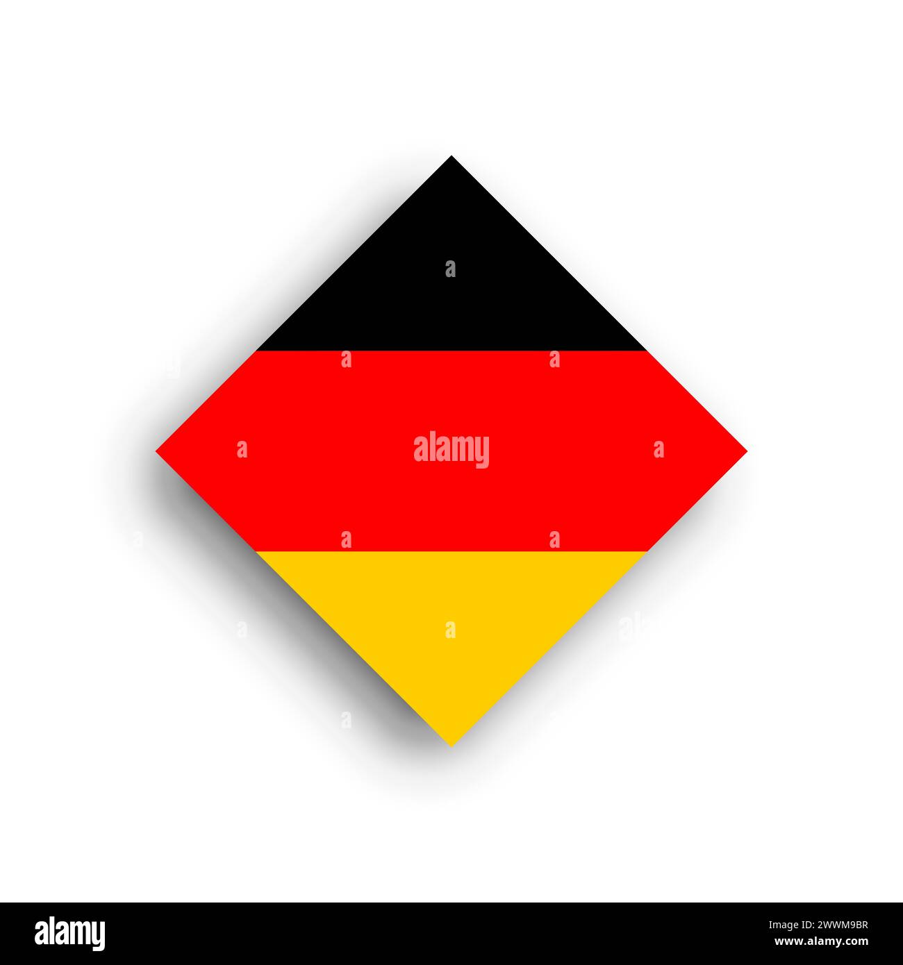 Germany flag - rhombus shape icon with dropped shadow isolated on white ...