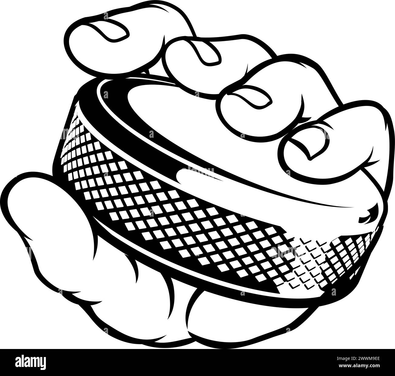Hand Holding Ice Hockey Puck Cartoon Stock Vector Image And Art Alamy