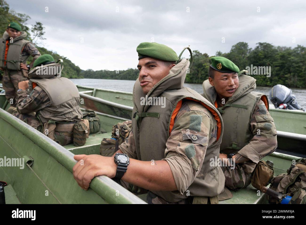 Regina, French Guiana. 24th Mar, 2024. Saut Tourepe river checkpoint on ...