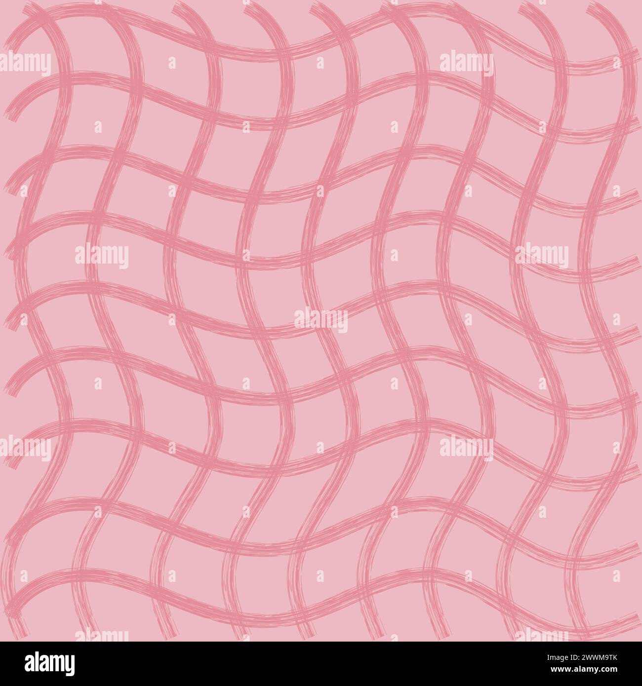 Vector hand drawn cute wavy checkered pattern. Doodle Plaid brush ...