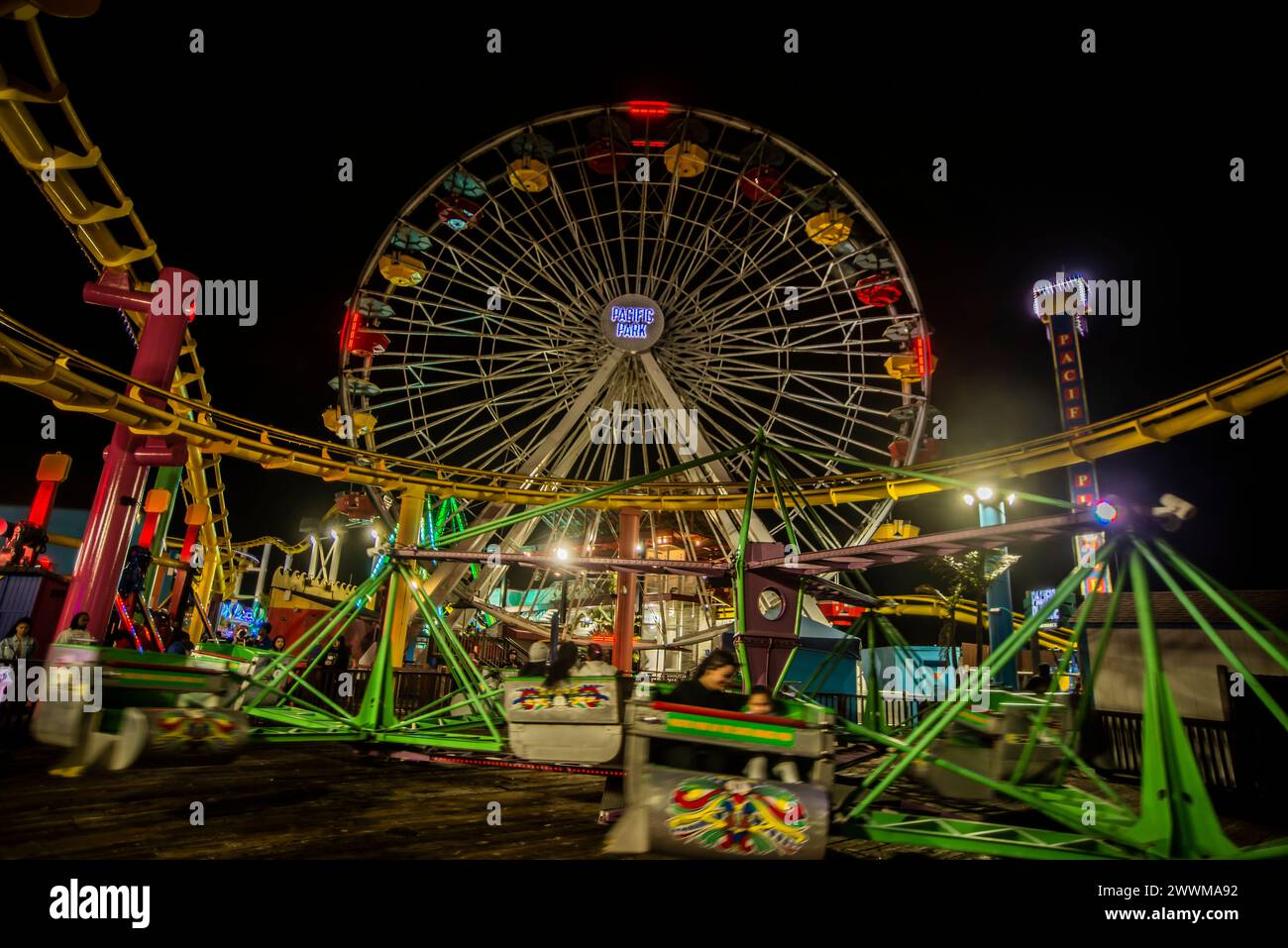 The famous Ferris wheel on Santa Monica Pier was dark joining iconic ...