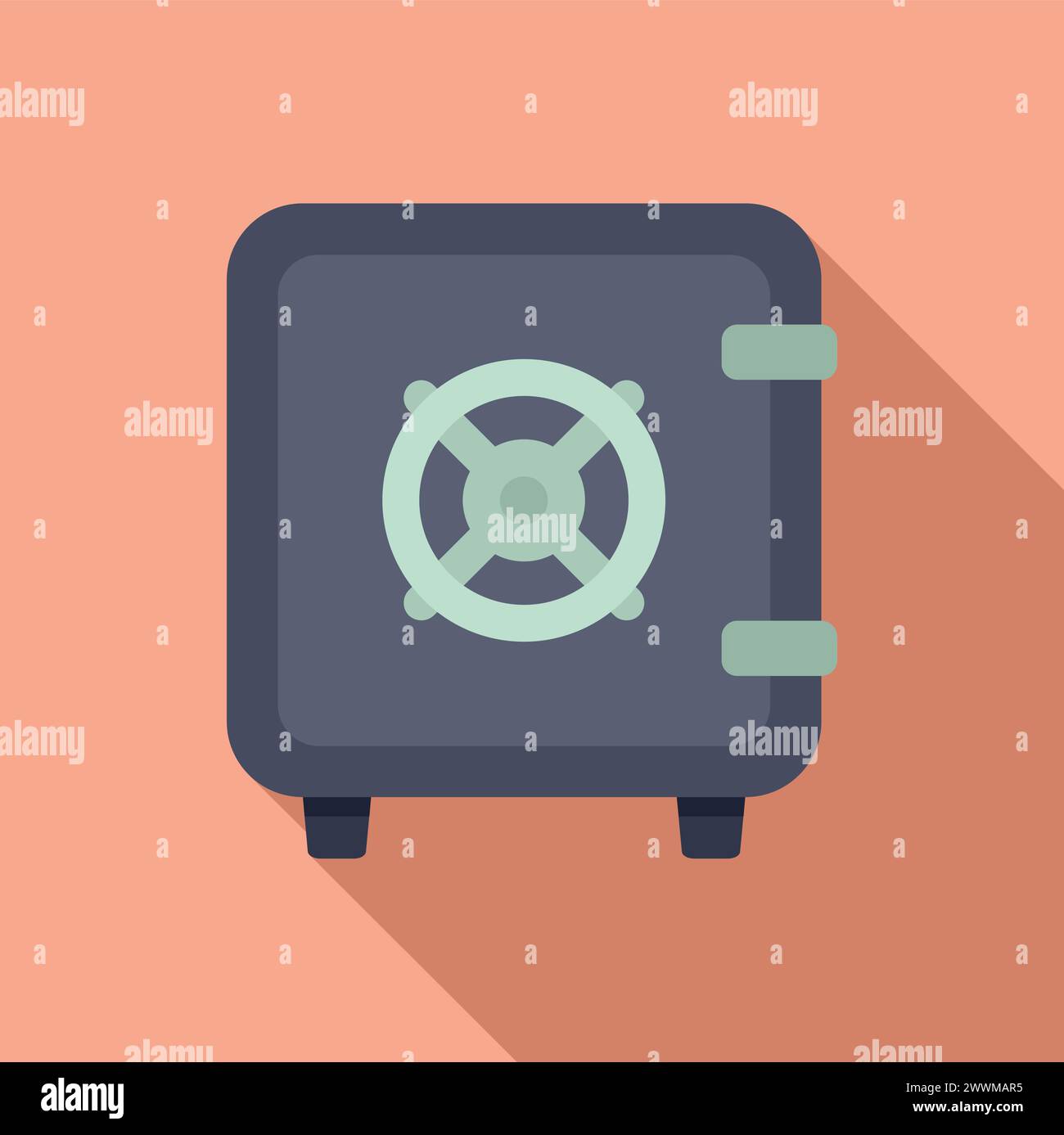 Secured access bank icon flat vector. Key finance. Safe vault cash ...