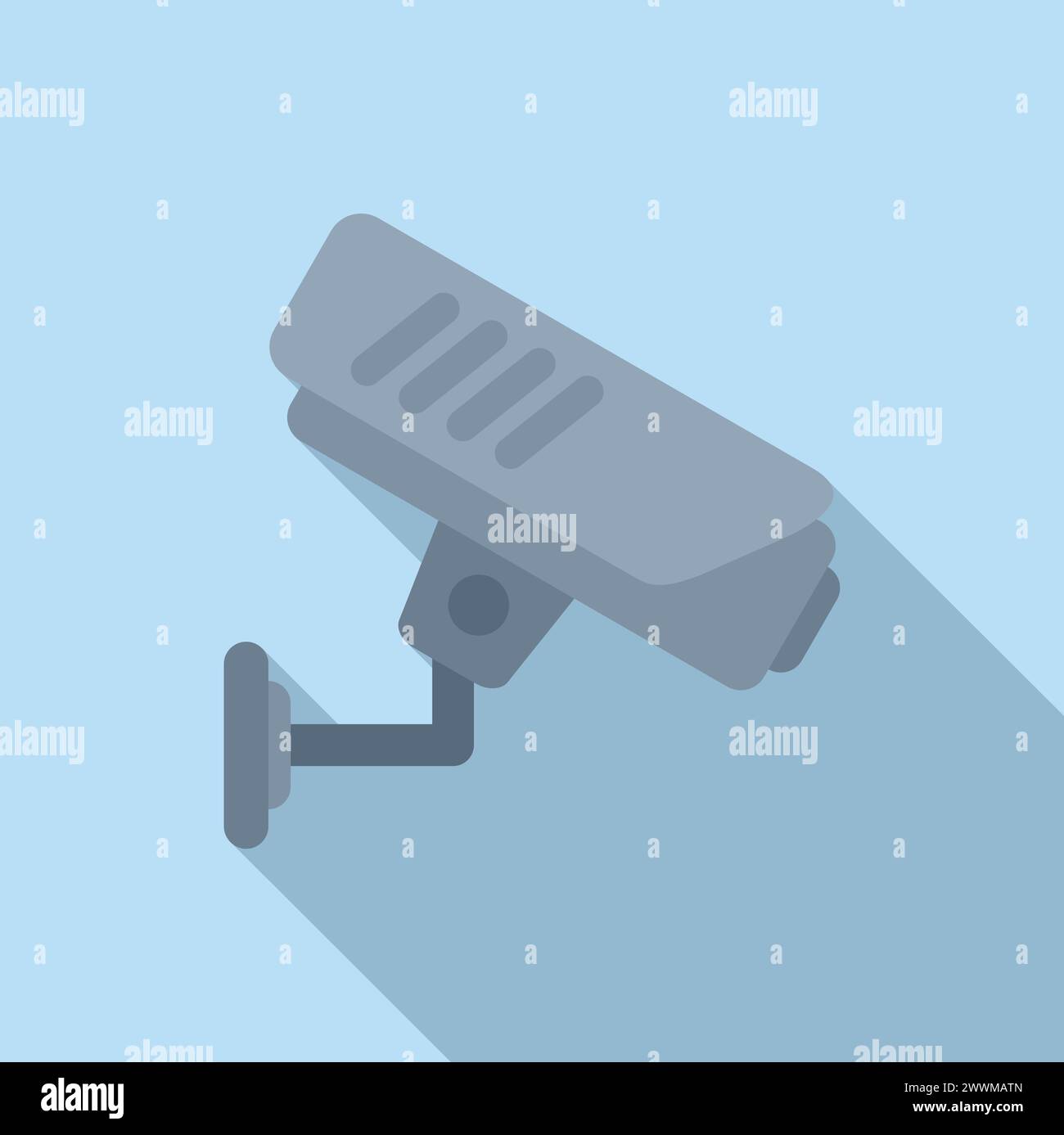 Bank security camera icon flat vector. Secure vault storage. Company ...