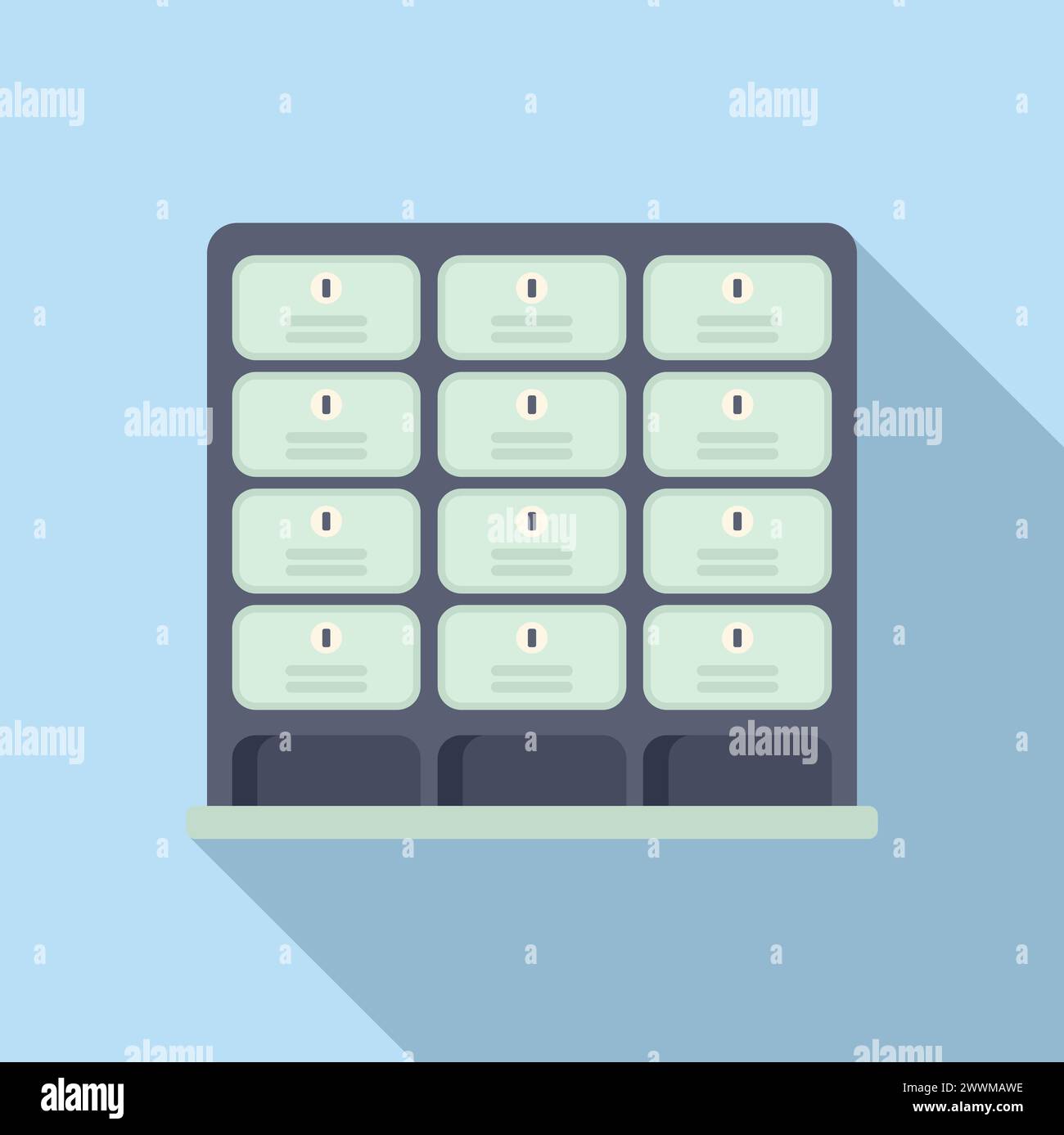 Secured safety cases icon flat vector. Bank indoor room. Insurance ...