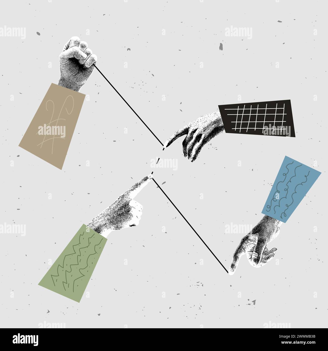 Contemporary art collage. Vector illustration. Perspective and ...