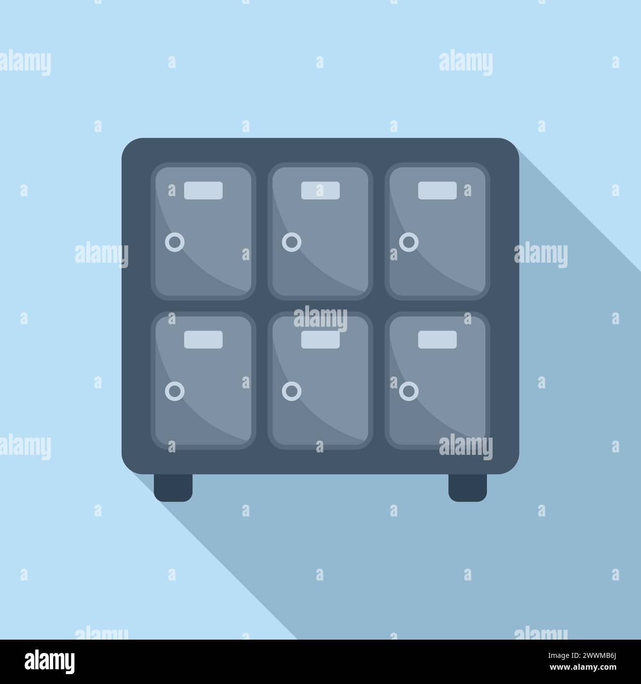 Unlock safety store icon flat vector. Fixed door. Storage locker key ...