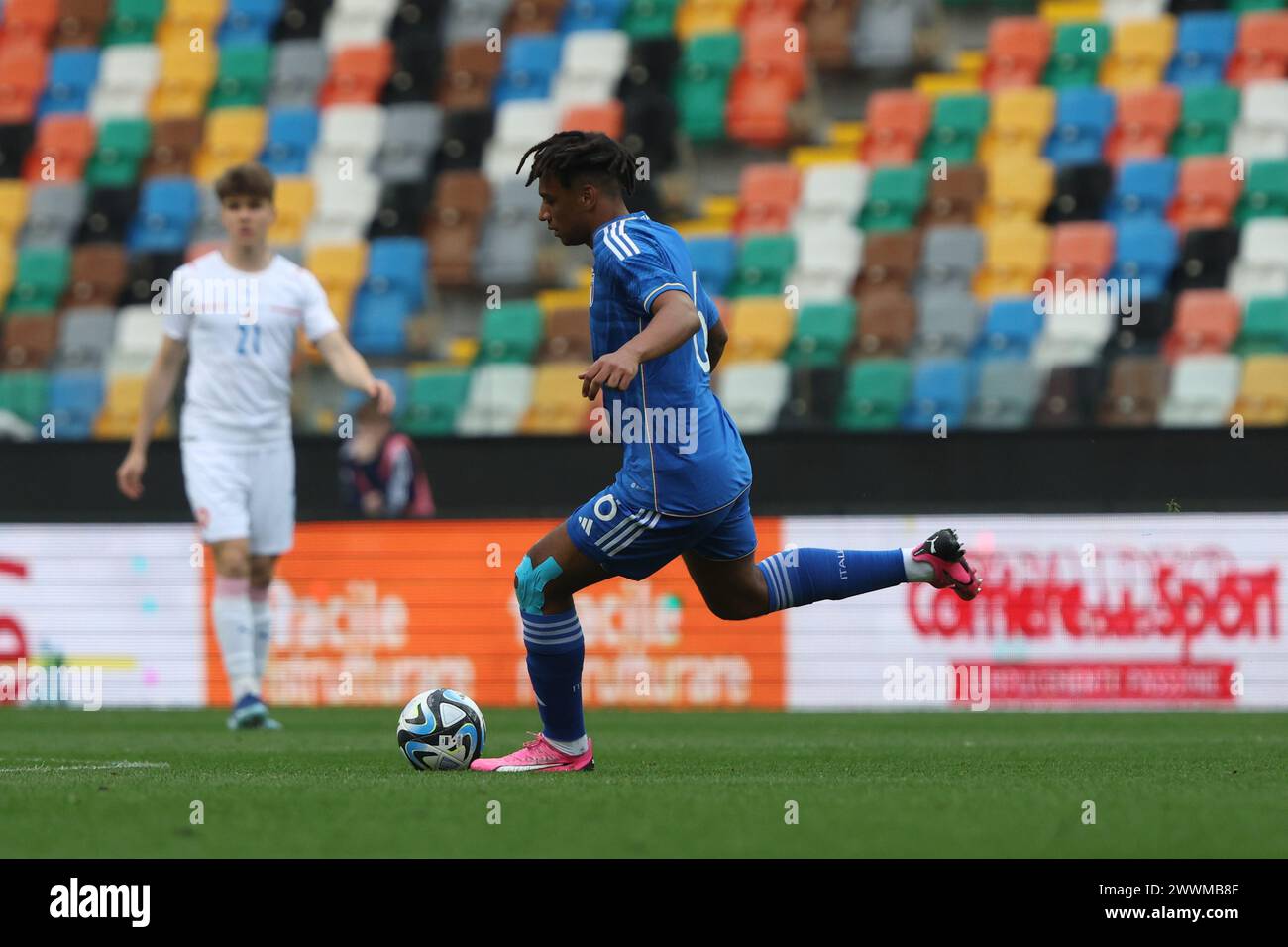 Udine, Italy. 23rd Mar, 2024. Filippo Mane (Italy) during U19 Euro ...