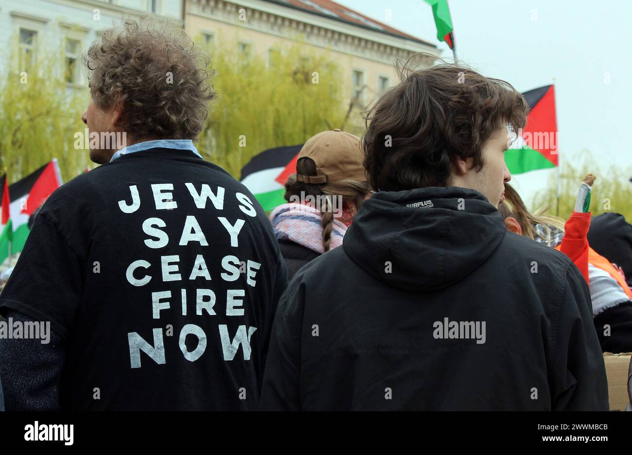 March of solidarity with Palestine in Prague, Czech Republic, March 24 ...
