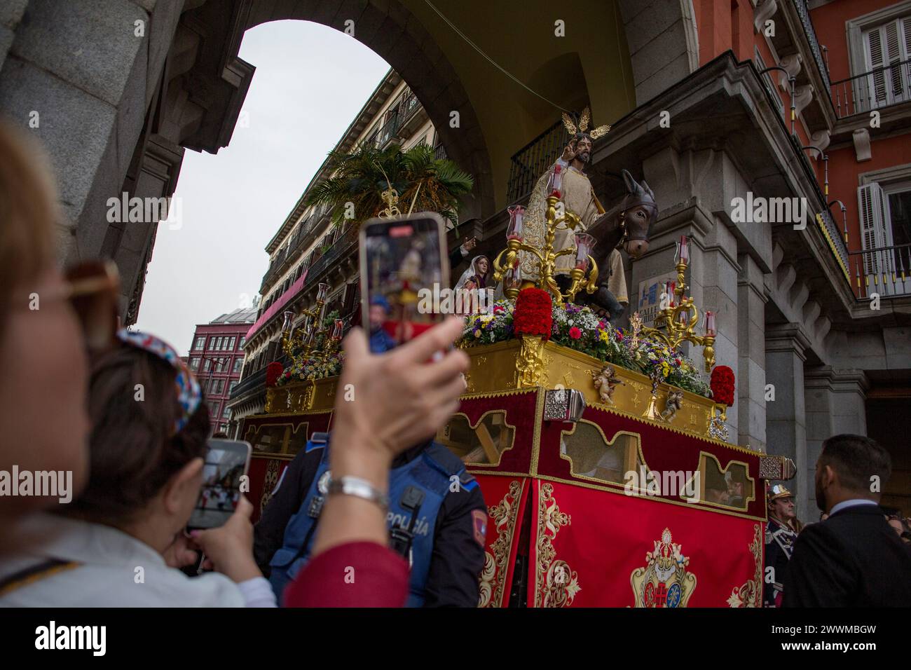 Madrid, Spain. 24th Mar, 2024. Procession with the statue of Jesus and ...