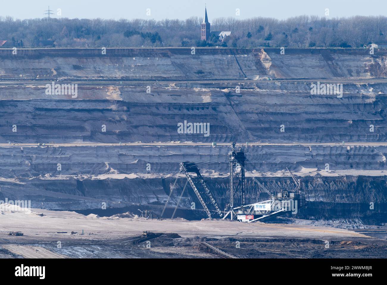 Tagebau Garzweiler open pit coal mine in Garzweiler, North Rhine ...