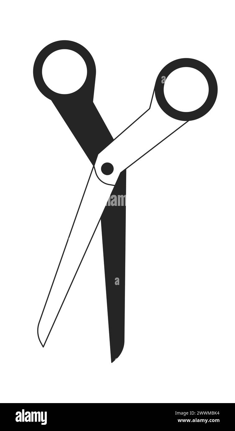 Open sharp scissors 2D linear cartoon object Stock Vector Image & Art ...