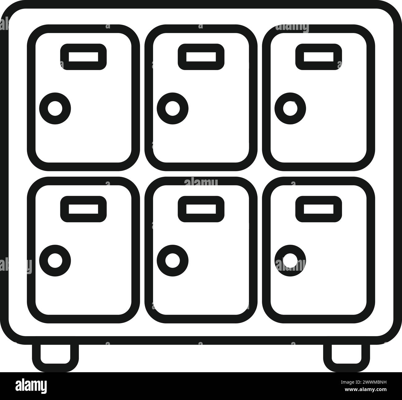 Unlock safety store icon outline vector. Fixed door. Storage locker key ...