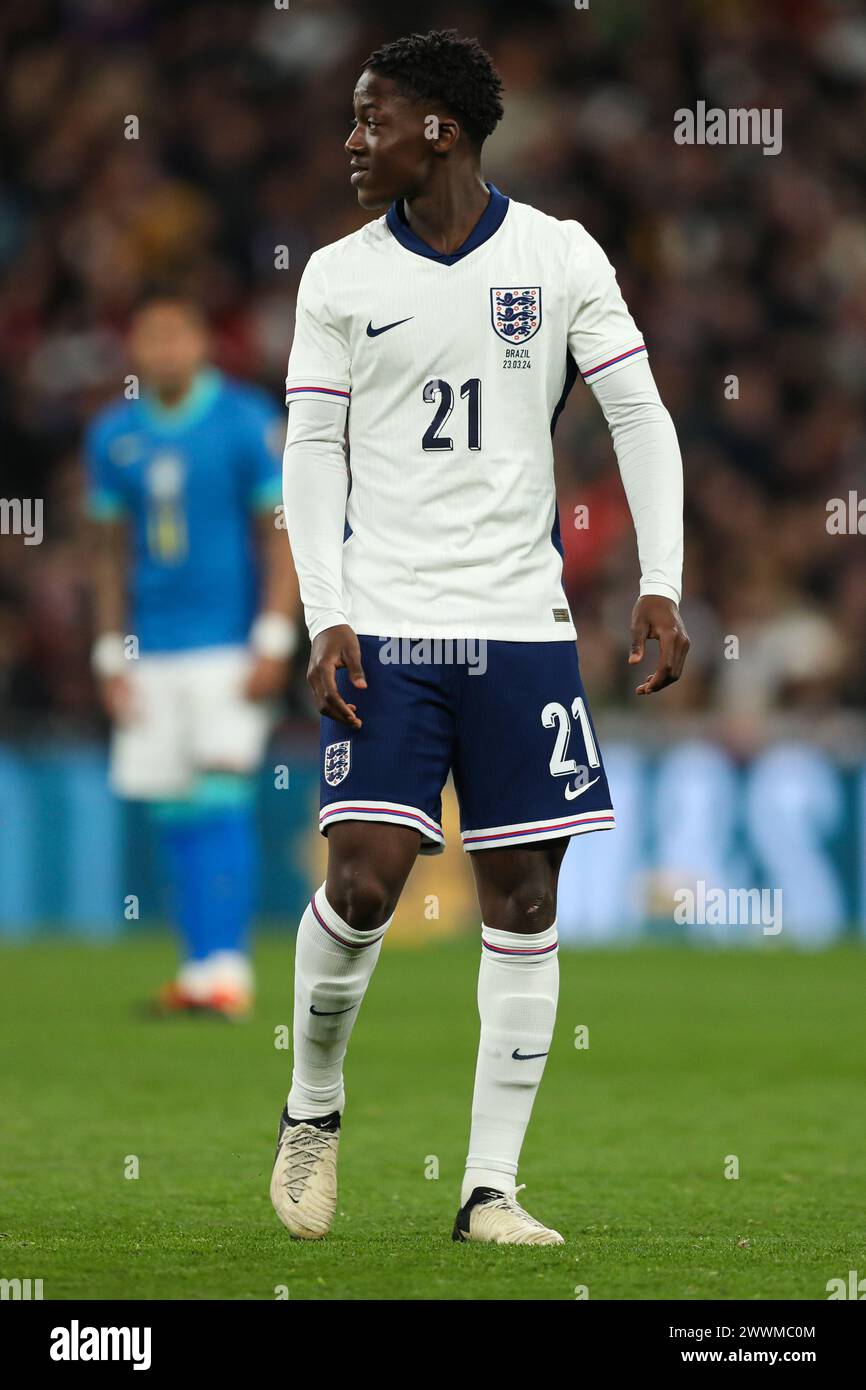 Kobbie Mainoo of England - England v Brazil, International Friendly ...