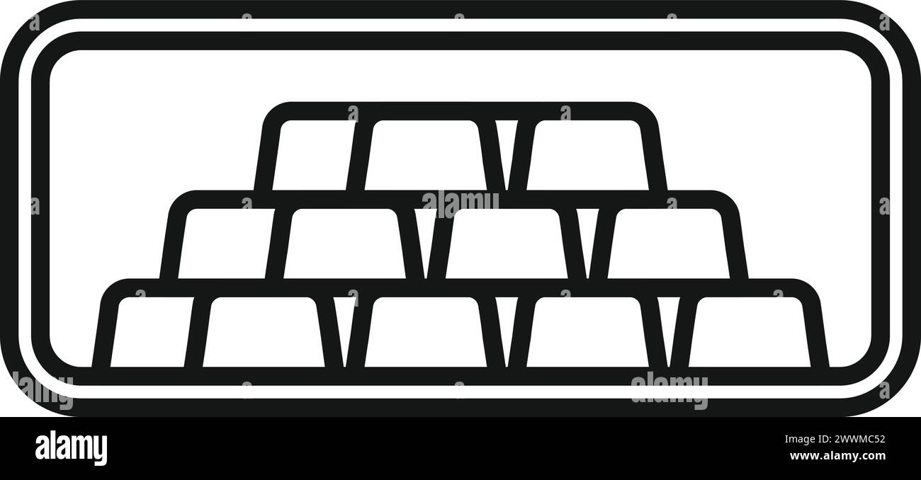Gold bars deposit icon outline vector. Small store safety. Bank fixed ...