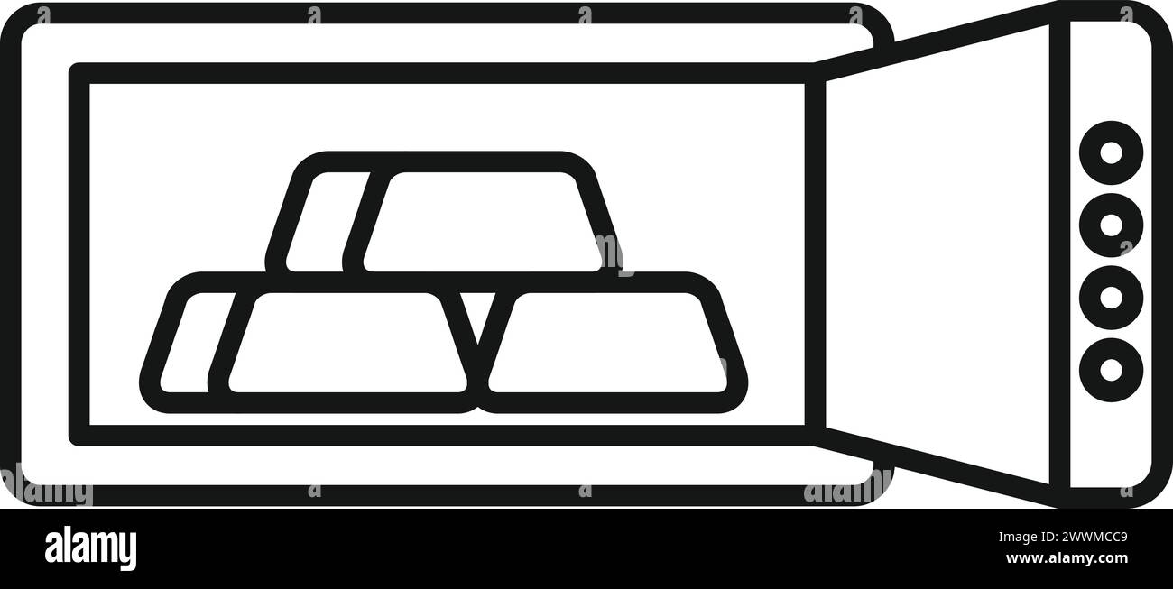 Gold bars profit icon outline vector. Finance online steel. Trust metal ...