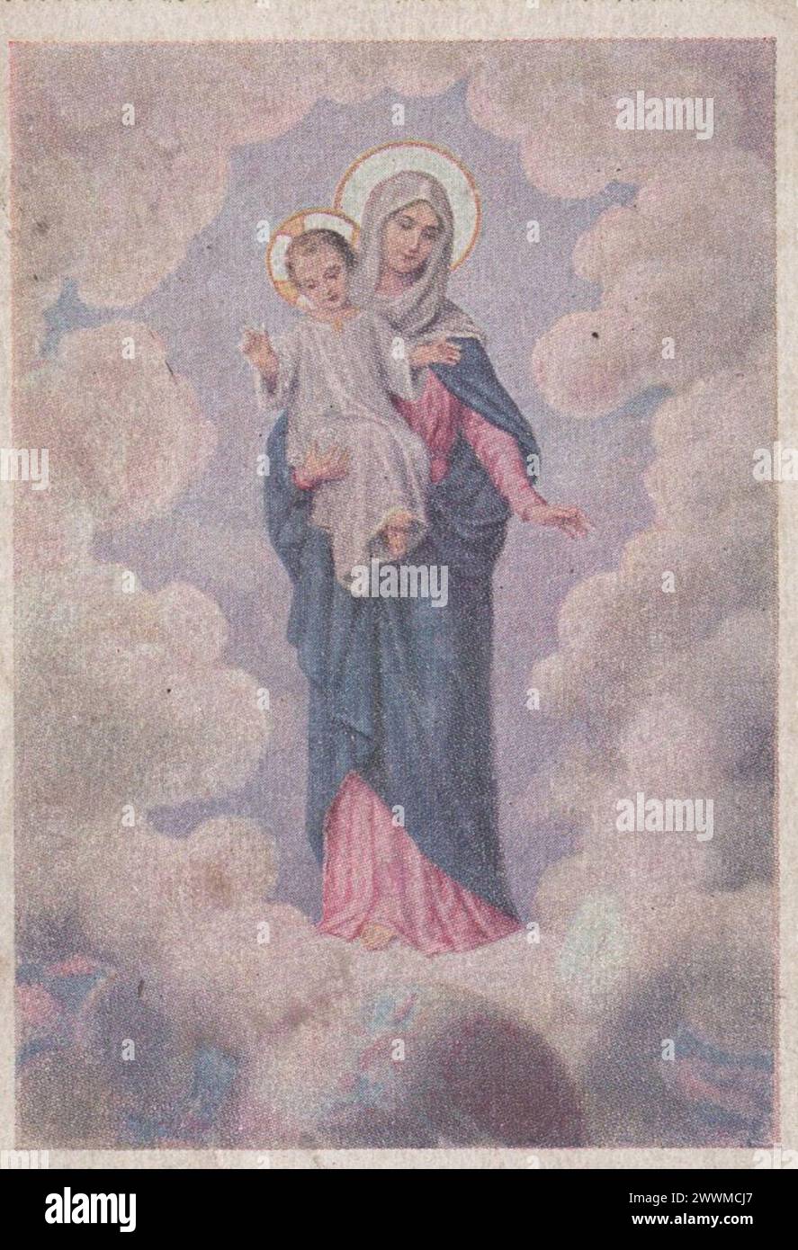vintage holy card Madonna St Mary witht the child Jesus. Additional ...