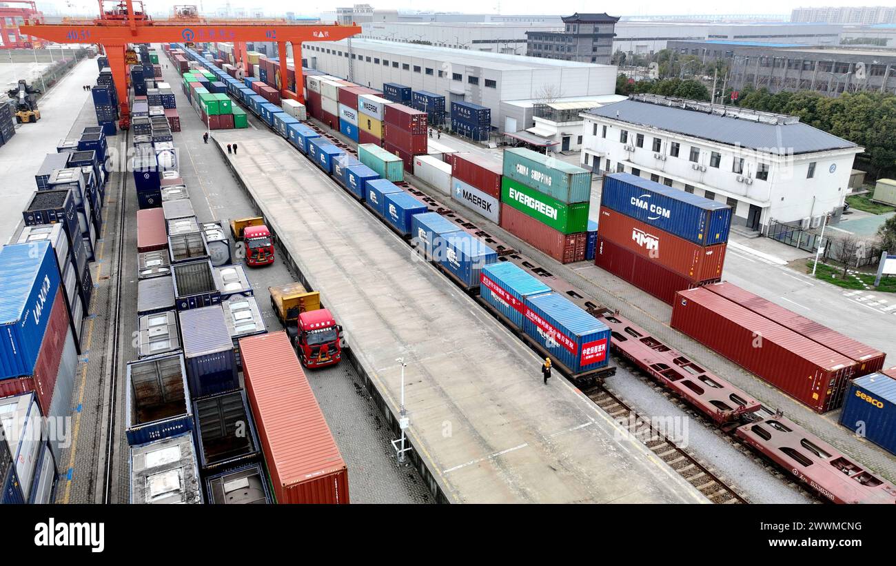 NANTONG, CHINA - MARCH 24, 2024 - The first special train loaded with ...