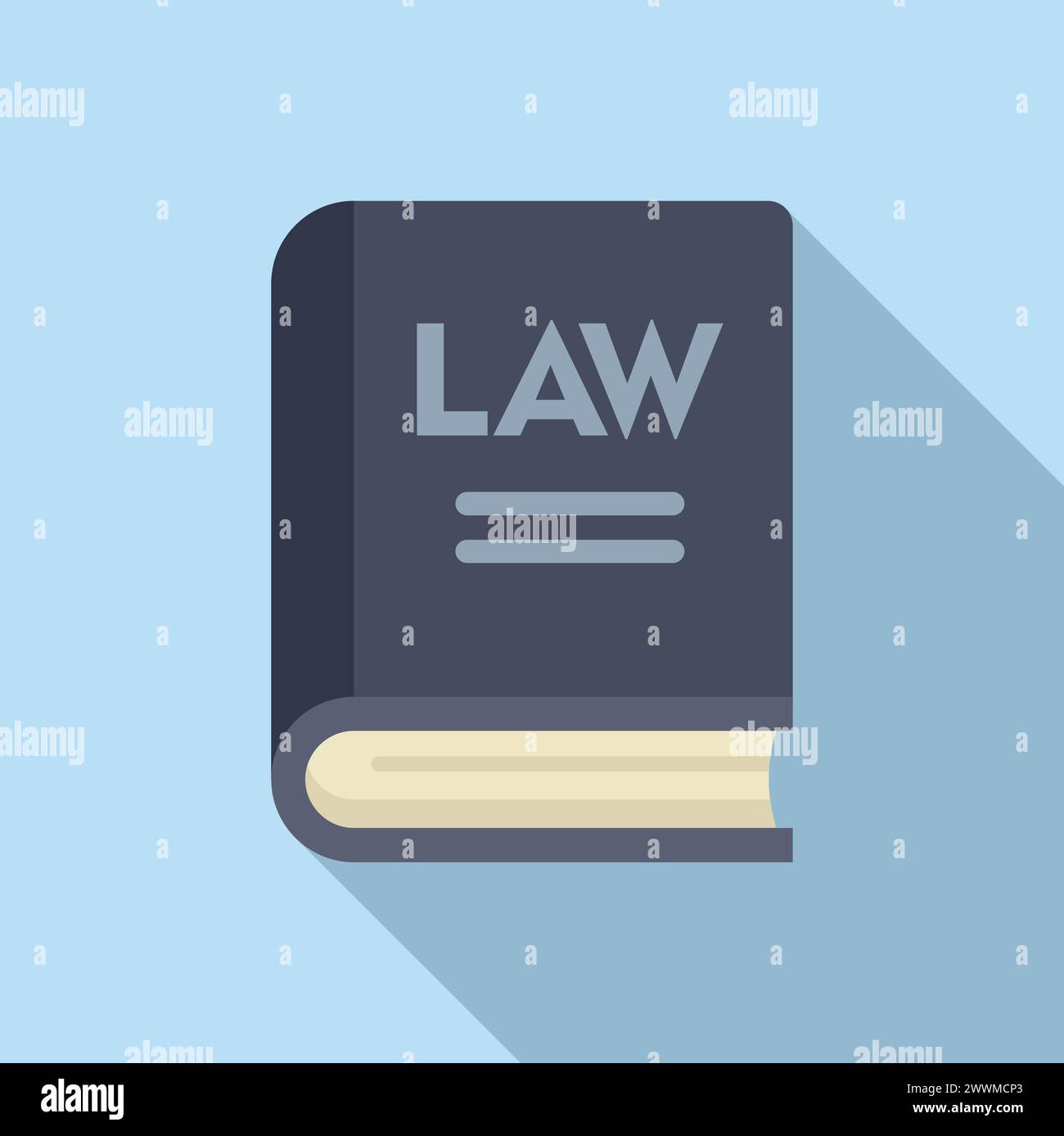 Law book icon flat vector. Regulated products safety. Policy search ...