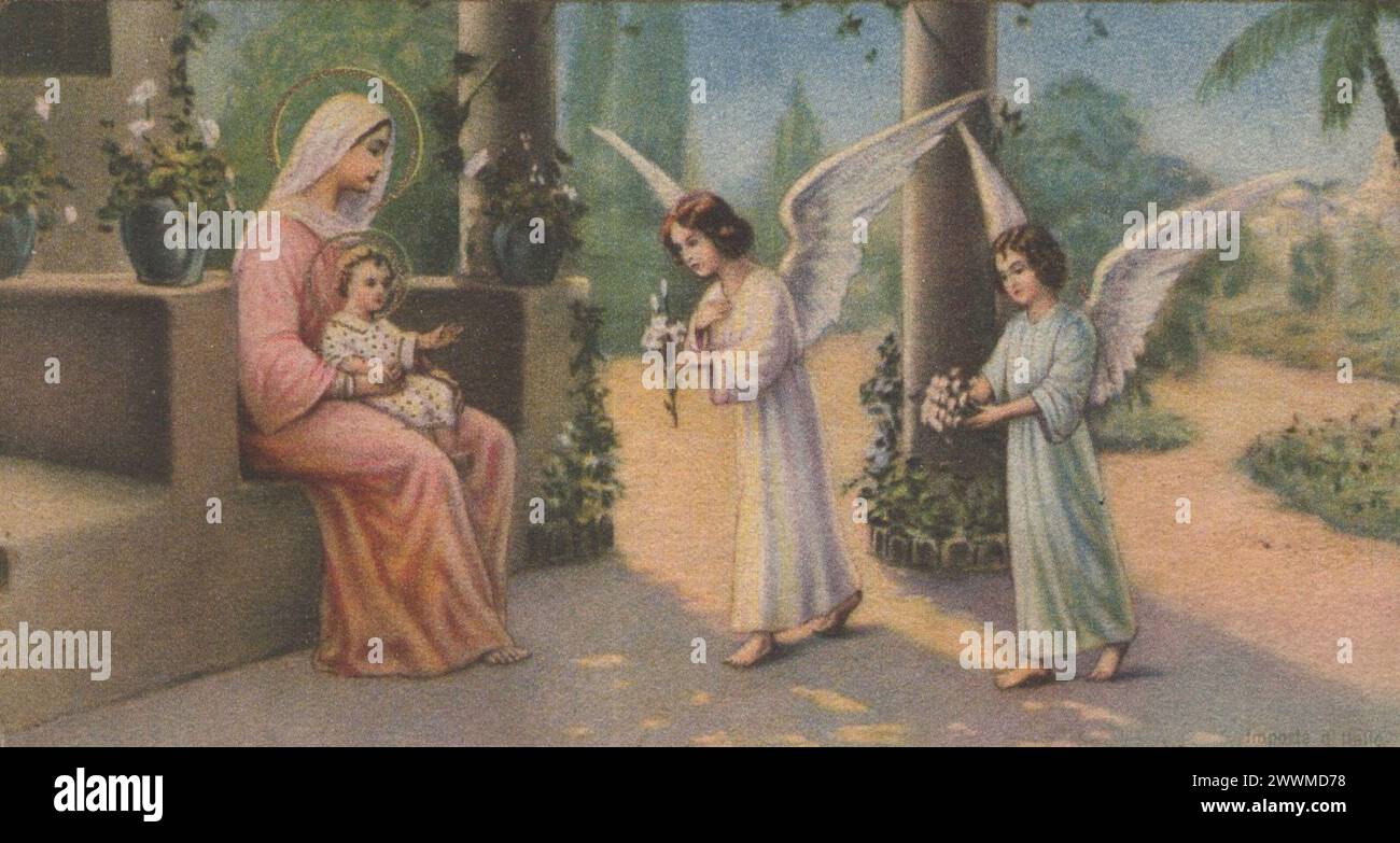 vintage holy card Madonna St Mary witht the child Jesus. Additional ...