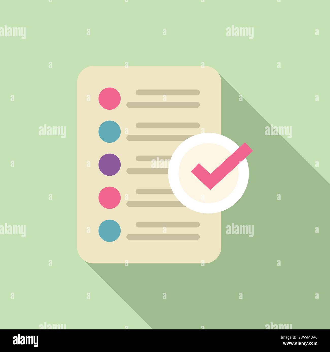 Approved document icon flat vector. Quality product control. Legal ...