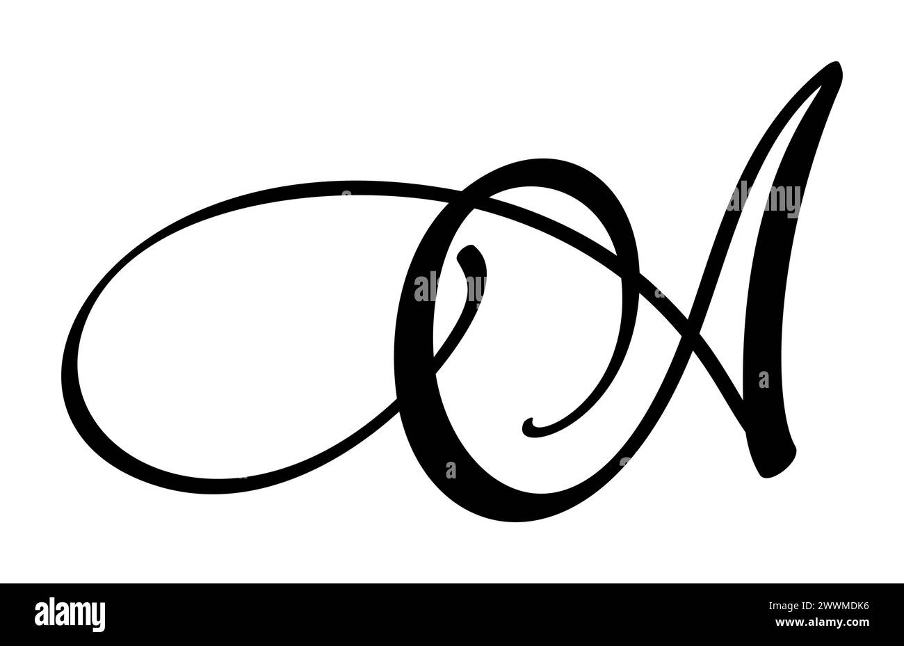 Hand drawn vector calligraphy letter A. Script font. Handwritten brush ...