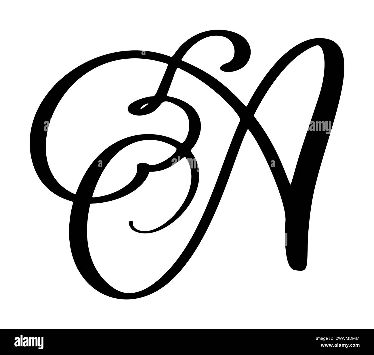 Vector calligraphy hand drawn letter A logo. Script font. Handwritten ...