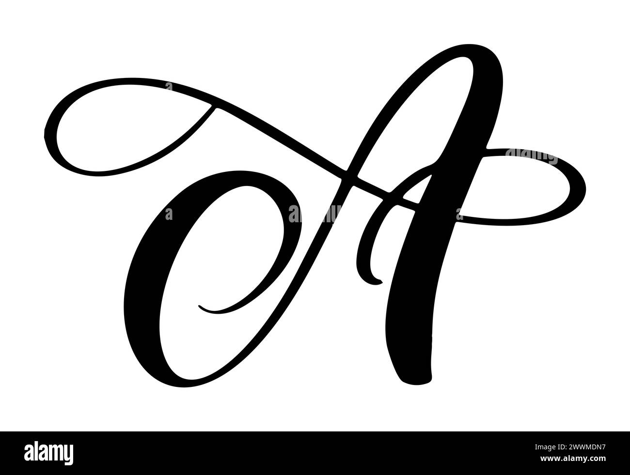 Vector calligraphy hand drawn letter A. Script font. Handwritten brush ...