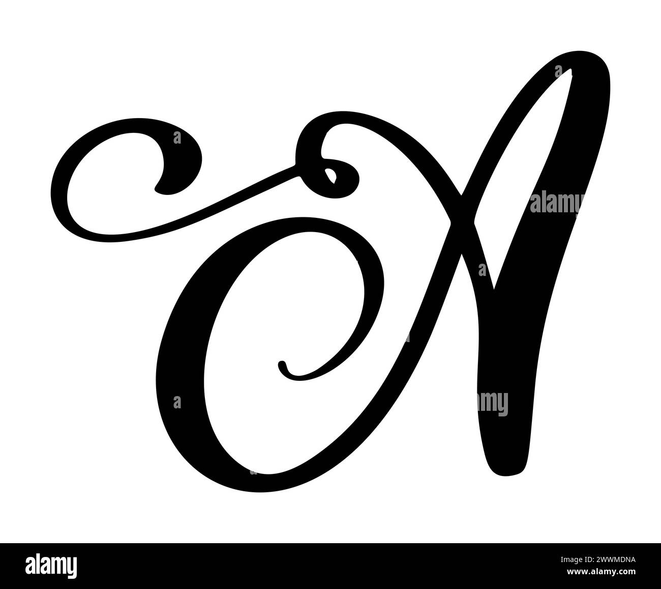 Hand drawn vector calligraphy letter A. Script font. Handwritten brush ...