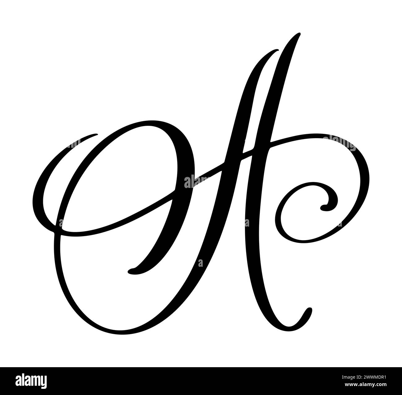 Hand drawn vector calligraphy letter A. Script font. Handwritten brush ...